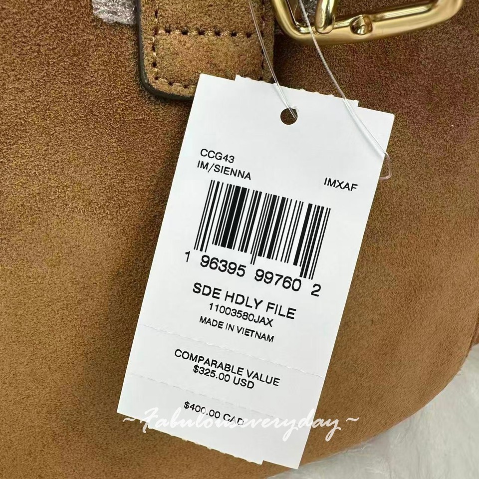 Coach Hadley Convertible Shoulder/Crossbody Bag In Suede/Gold/Sienna ...