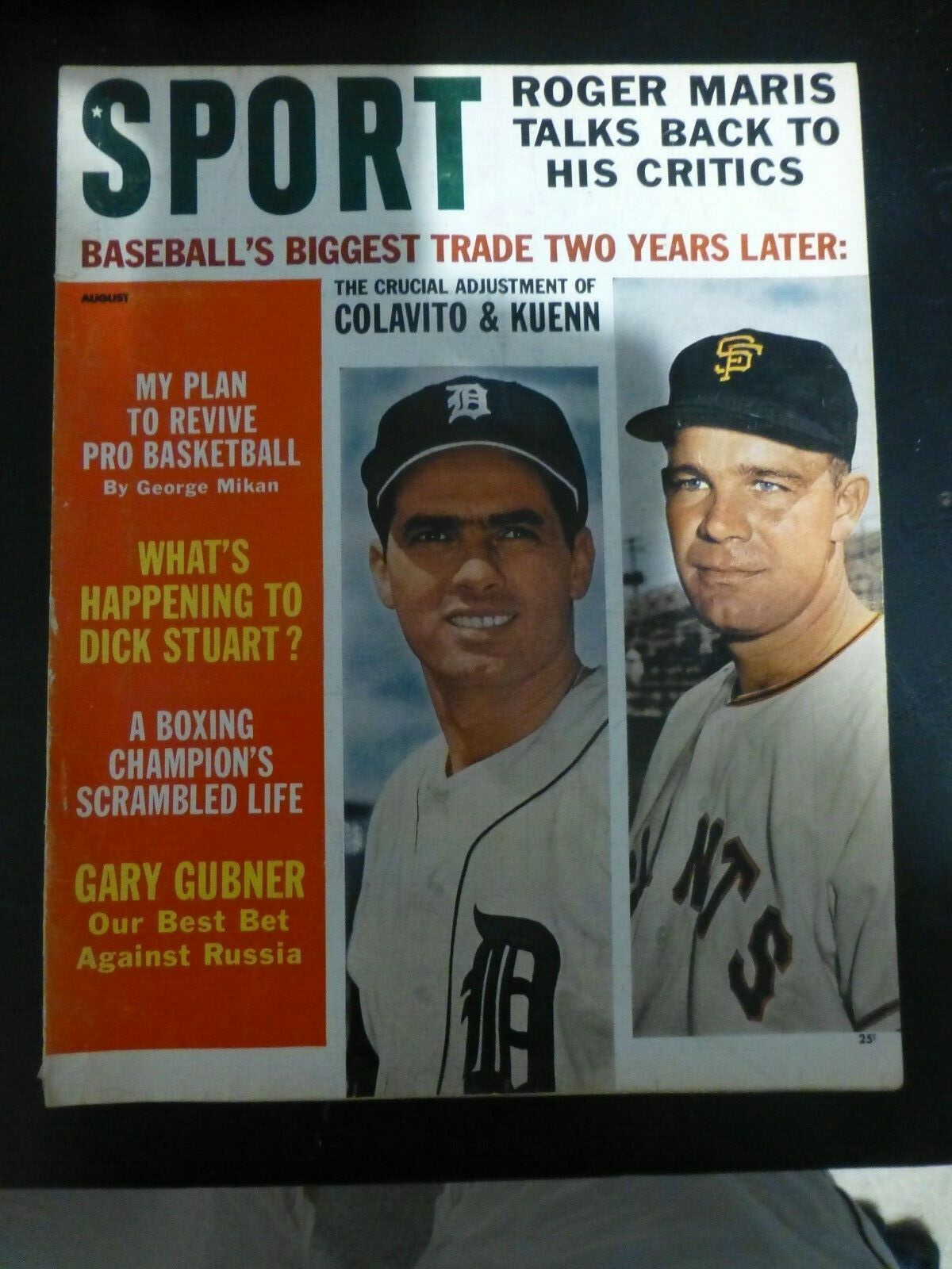 1962 Sport Magazine Tigers Rocky Colavito Harvey KUENN Yankees Roger ...