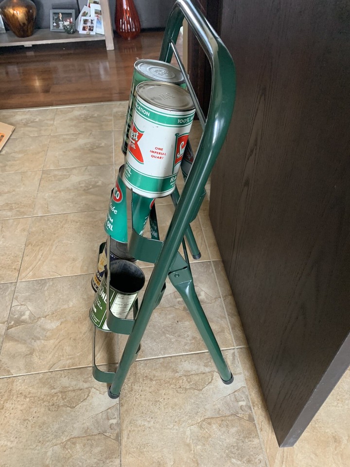 Vintage Oil Can Rack Service Station Island Oil Rack | eBay