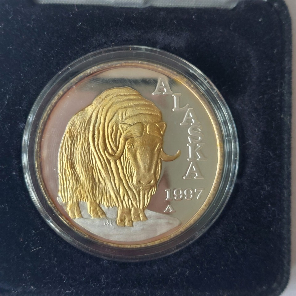 Official 1997 Alaska State Medallion Buffalo 1 oz Silver Coin Round in ...