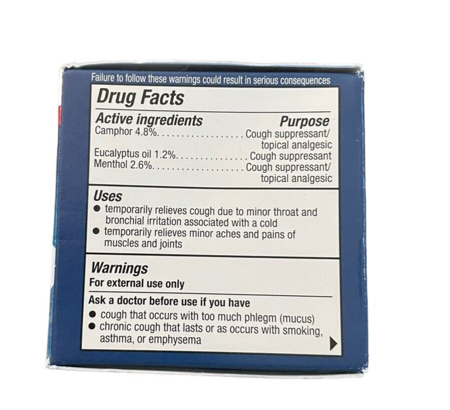 CVS Medicated Chest Rub Cough Suppressant Topical Analgesic 3.53OZ Exp ...
