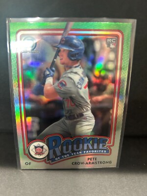 Pete Crow-Armstrong Cubs 2024 Bowman Chrome Rookie of the Year ...