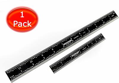 Benchmark 2 Pc 6" & 12" E/M Rigid Machinist Ruler Grad Black Chrome ...