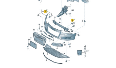0EM Front Bumper Securing Strip For AUDI A6 2011-2018 4G0807277 | eBay