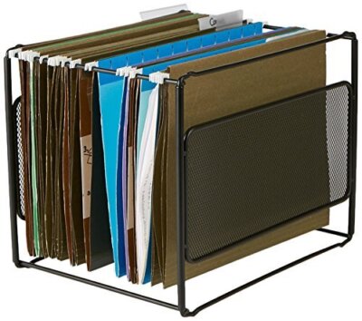 Hanging File Folder Organizer Desktop Organizer Storage Office Metal ...