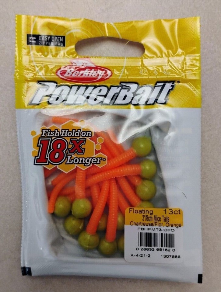 Berkley Powerbait Floating Mice Tails, 13 Per Pack, 3"/8cm, Choose ...
