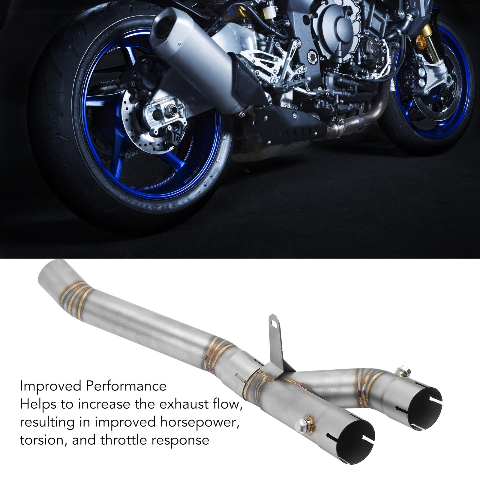 Car Motorcycle Exhaust Mid Pipe Stainless Steel Catalyst Middle Link ...