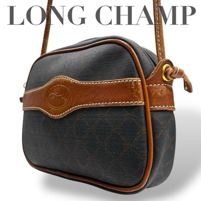 Longchamp PVC leather shoulder bag with embossed logo and crossbody ...