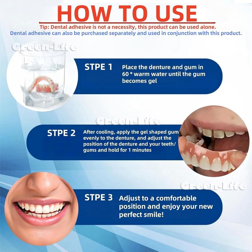 Silicone Reline Kit Denture Set Soft Silicone Denture False Teeth for ...