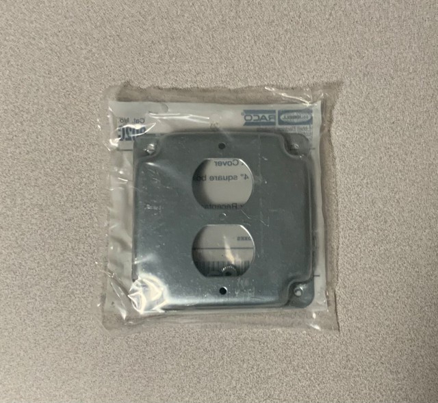 Hubbell RACO 902C 1 Duplex Receptacle 4-inch Square Exposed Work Cover ...