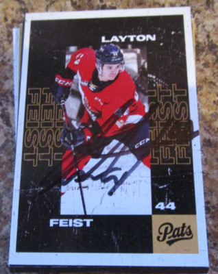 2021-22 LAYTON FEIST SIGNED REGINA PATS WHL TEAM SET CARD | eBay
