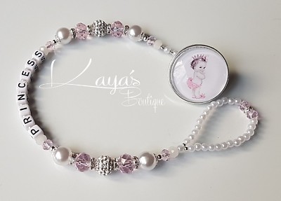 *Royal Baby Princess* Bling Pink Shamballa Romany Dummy Clip Girl *Any ...