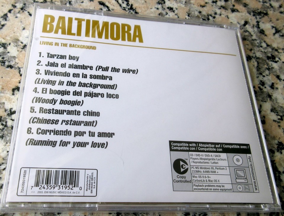 BALTIMORA Living In The Background NEW MEGA RARE 2003 CD Tarzan Boy ...