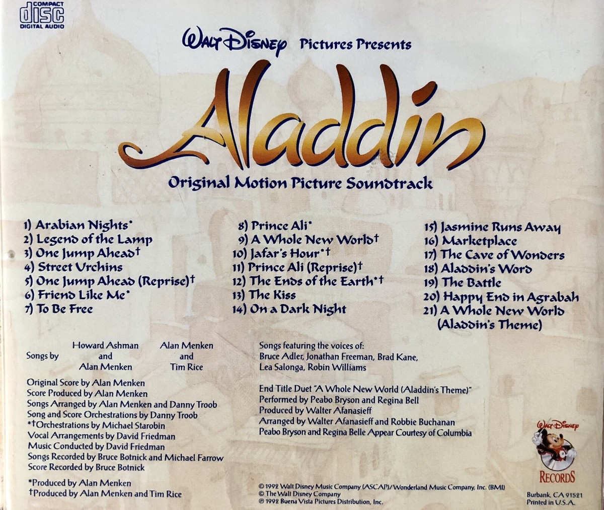 Aladdin Original Motion Picture Soundtrack