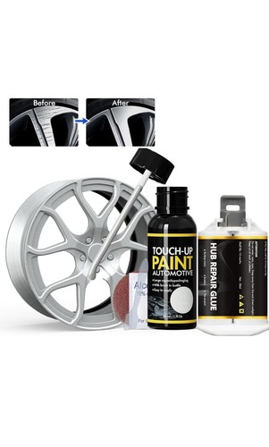 Silver Gray Rim Touch Up Paint, Rim Repair Kit Curb Rash, Wheel Touch ...