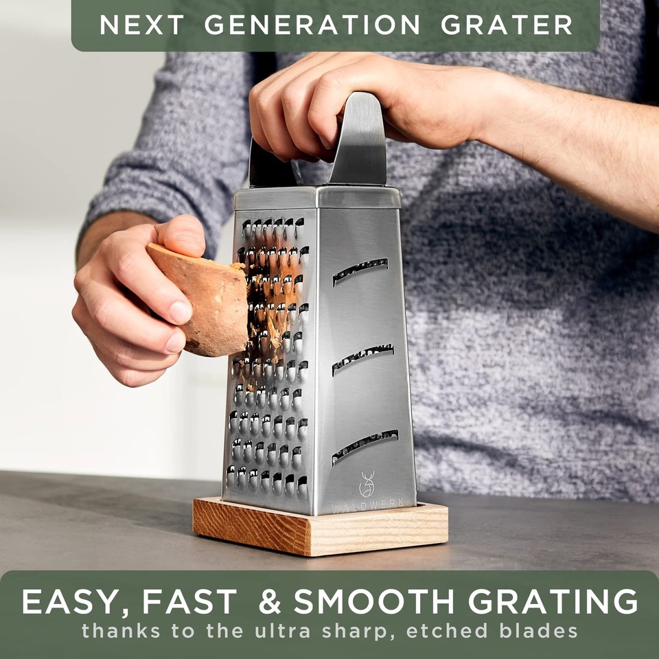 Premium Grater With Etched Stainless Steel Blades Grater For Kitchen ...