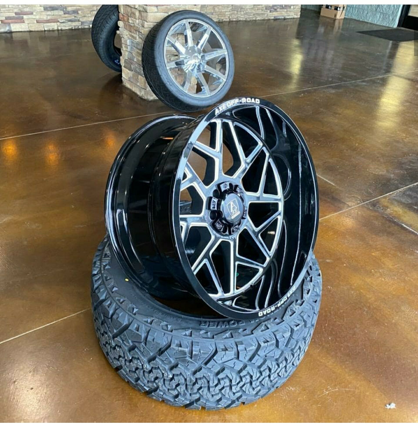 24x12 Black Milled Axe Off Road Nemesis Rims Wheels 8x180 inch 22 26 ...