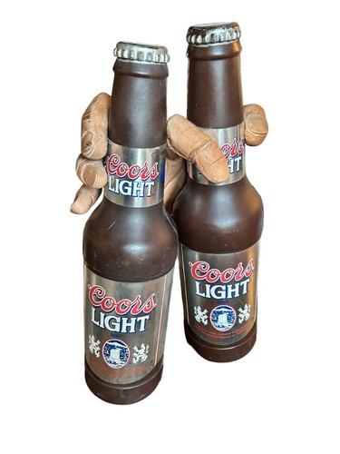 Vintage Coors Light 3-D Hand & Two Bottles Wall Display Hanging ...
