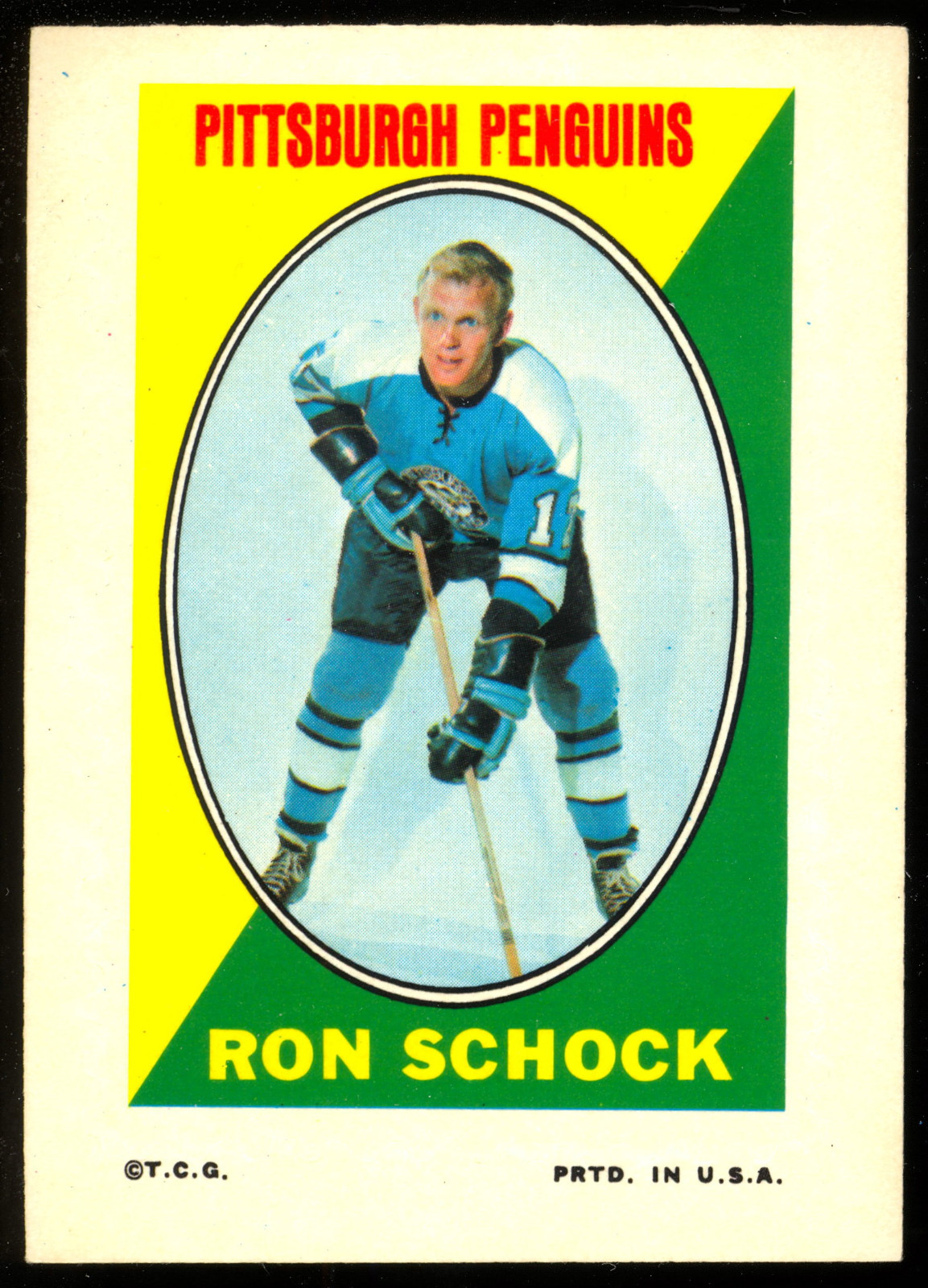 1970-71 TOPPS/OPC O PEE CHEE STICKER STAMPS RON SCHOCK NM PITTSBURGH ...