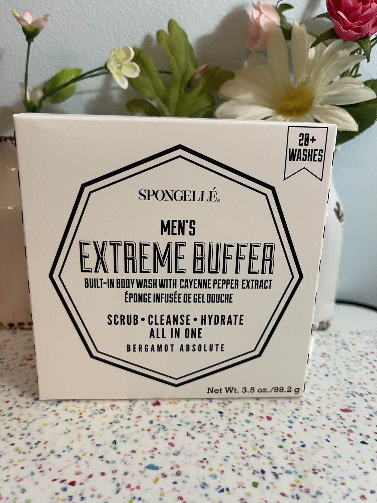 SPONGELLÉ MEN’S EXTREME BUFFER ALL IN 1~ Scrub-Cleanse-Hydrate.3.5oz(20 ...