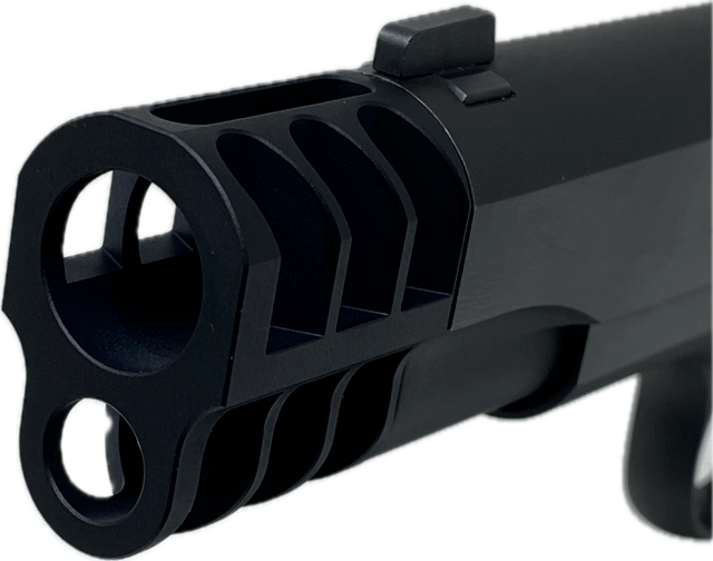 1911 Compensator-Muzzle Brake - 1.25 O.A.L Top/Bottom SLOTS 45acp-7075 ...