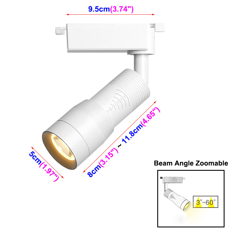 COB LED Ceiling Lamp Fixture 2-Line Track Light Beam Angle Zoom Show ...