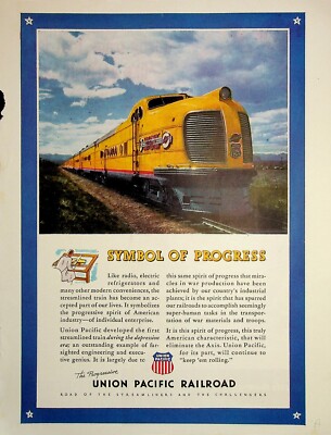 Original Union Pacific Railroad AD: SYMBOL OF PROGRESS | eBay