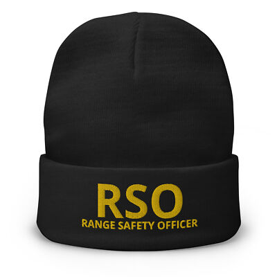Yellow text Range Safety Officer RSO Winter Knit Beanie Hat Cap | eBay