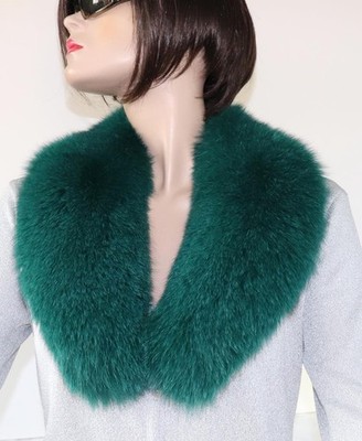 Fur Scarf Blue Fox Collar Coat Jacket Fashion Fox Trim Turquoise Green ...