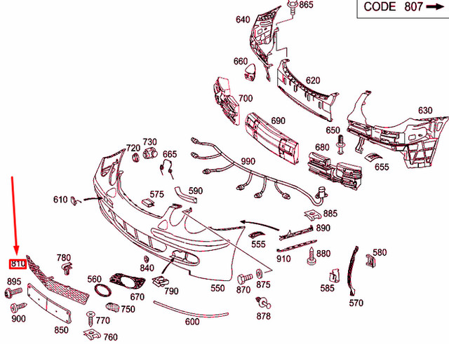 Mercedes-Benz E Class W211 Front Bumper Lower Grill 2118850122 for sale ...
