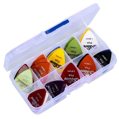 50x Plektren in Box Plektrum Picks Pleks Plektra Plektron 58 71 81 96 1 ...