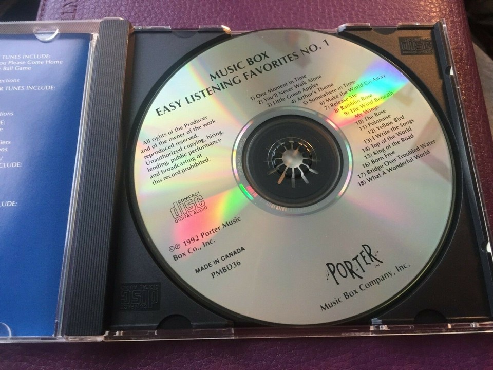 Porter Music Box Company CD Easy Listening Favorites No. 1 797548003623 ...