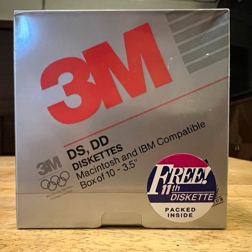 3M IBM Formatted DS DD 5 1/4” Diskettes - Box of 11 - Factory Sealed ...