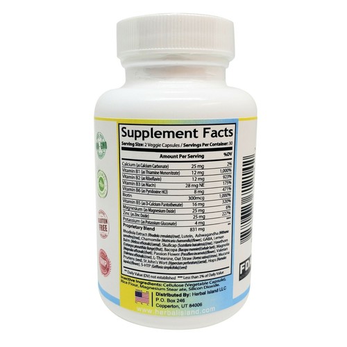 Calm Aid Formula - All Natural Stress Relief - 60 Veggie Capsules | eBay