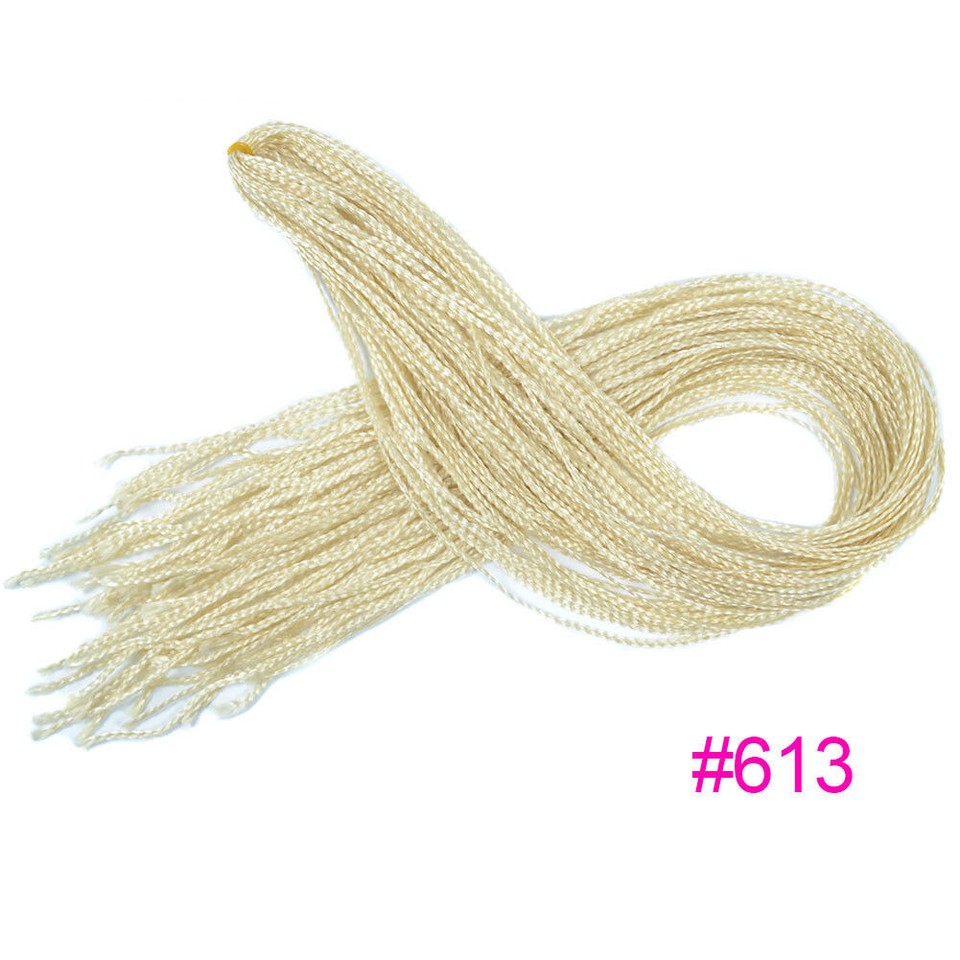 28" Thin Long Box Braids Crochet Braiding Hair Extensions Micro Dreads ...