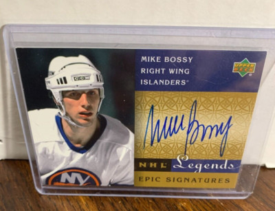 MIKE BOSSY 2001-02 UPPER DECK NHL LEGENDS EPIC SIGNATURES ISLANDERS ...