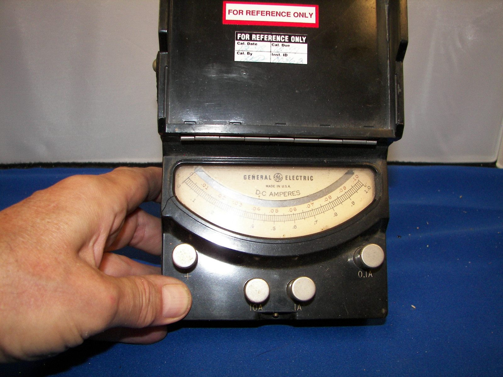 Antique Ammeter 3 scale .1 ,1 , 10 AMP scale Mirrored jeweled movement ...