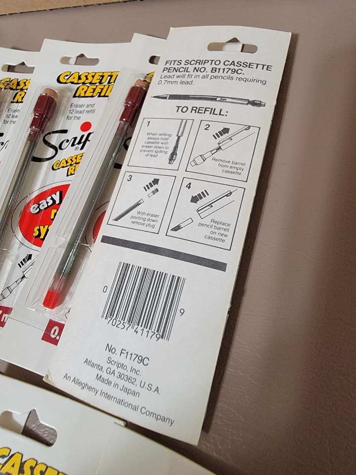 Vintage Scripto NOS Mechanical Pencil Refills 12x .07 HB Box | eBay