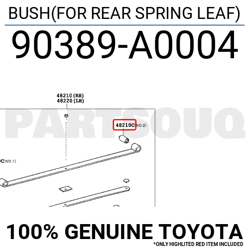 90389A0004 Genuine Toyota BUSH(FOR REAR SPRING LEAF) 90389-A0004 | eBay