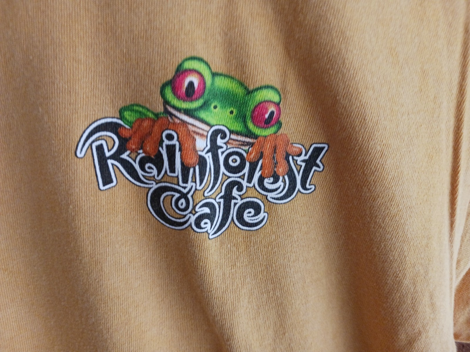 Rainforest Cafe Orlando Souvenir T shirt Medium M Mens Ladies Gold | eBay