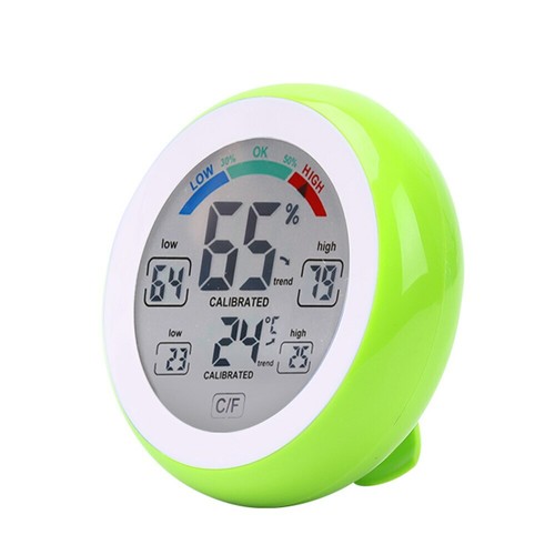 Round Temperature And Humidity Alarm Clock Digital Shape Indoor ...