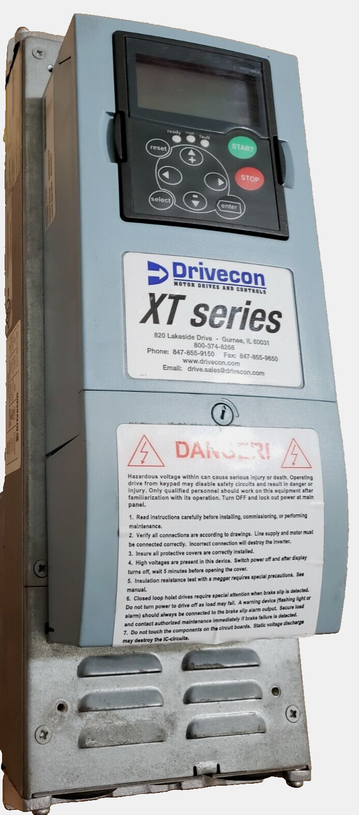DRIVECON XT SERIES XTD4022-000, 0-480V, 15HP, 11KW, 22AMP SOFTWARE ...
