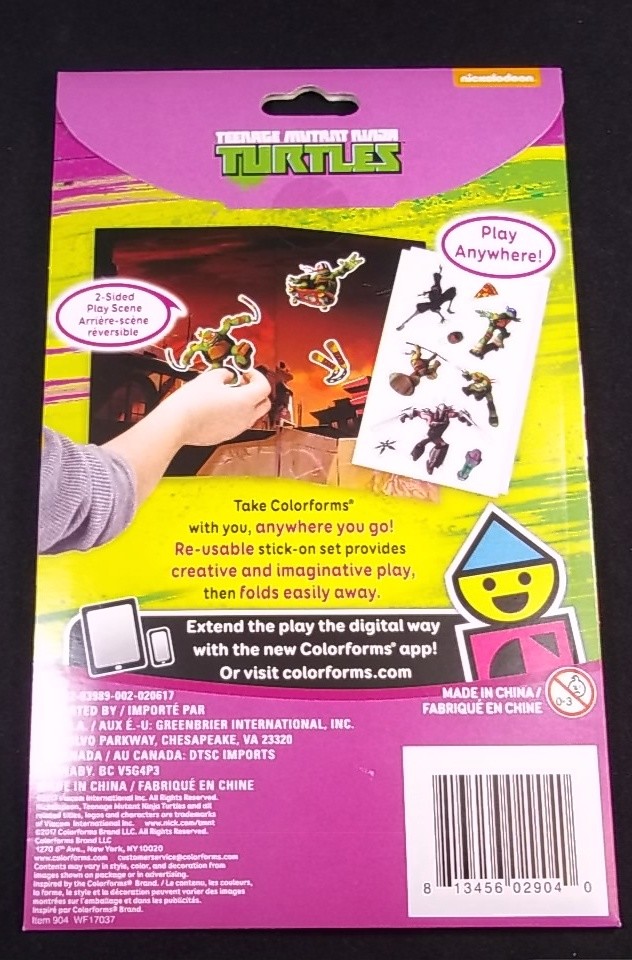 Teenage Mutant Ninja Turtles Colorforms fun pack 2 backgrounds 18 ...