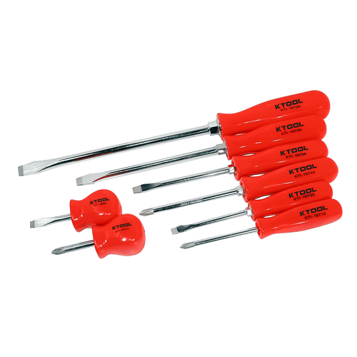 8-Piece Screwdriver Set W/ Orage Square Handles Heavy Duty Color Handle ...