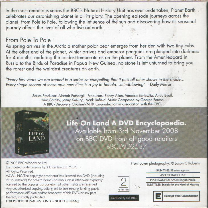 DAVID ATTENBOROUGH - PLANET EARTH: FROM POLE TO POLE, GREAT PLAINS ...