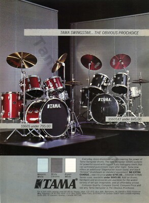 1985 Tama Drum Kits Sets Music Professional Old PRINT AD Unique Gift ...