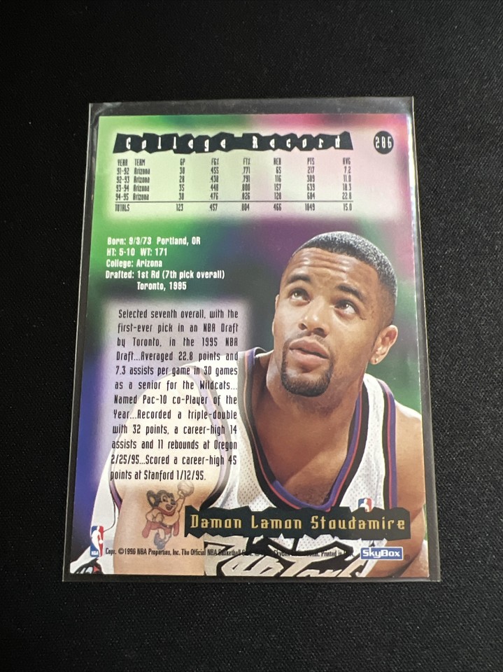 1996-97 NBA Hoops Damon Stoudamire Rookie Toronto Raptors #286 NBA ...