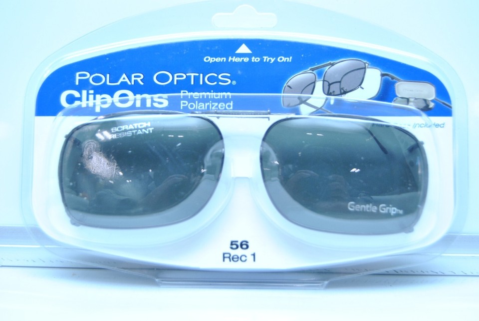Polar Optics 56 Rec1 Full Frame BLK Polarized lens Clip on Sunglasses ...