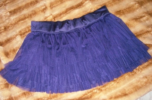 Divided by H&M women's junior Purple tiered mesh mini skirt sz 2 satin ...