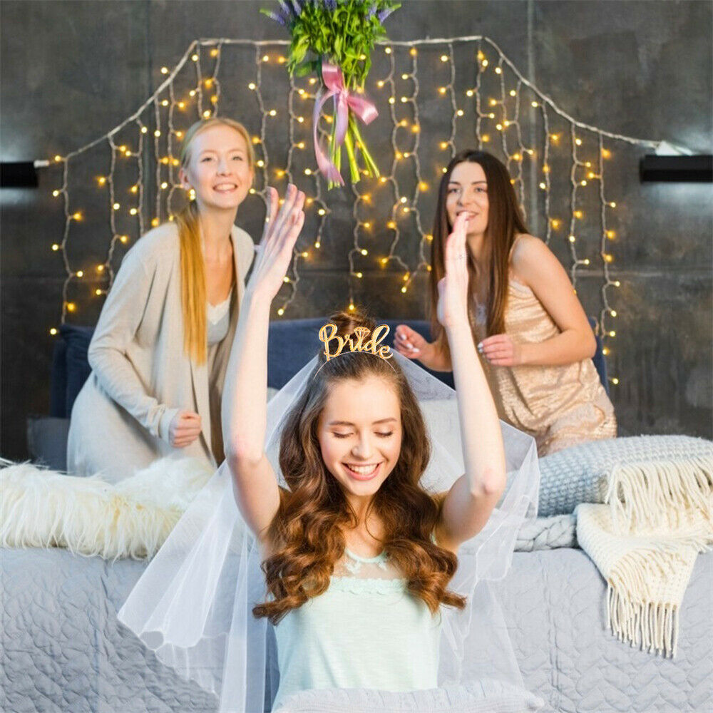 TEAM BRIDE HEN PARTY NIGHT DO BRIDE TO BE SASHES VEIL ON COMB TIARA ...